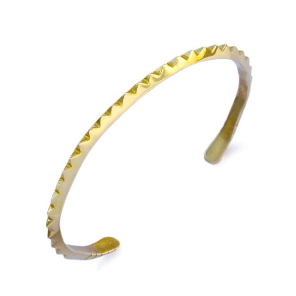 Silver Dollar Craft シルバーダラークラフト 【 トライアングルスタッズバングル (Brass) 】[ 正規品 ] インディアンジュエリー ゴールド 真鍮 金 ブレスレット カフ ペア プレゼント ユニセックス メンズ レ...