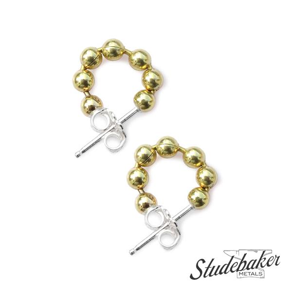 STUDEBAKER METALS スチュードベーカーメタル 【 BALL CHAIN HOOPS ( BRASS / POLISHD ) / ボールチェーン フープス ( ブラス / ポリッシュド ) 】[ 正規品 ] ピアス カジュアル...