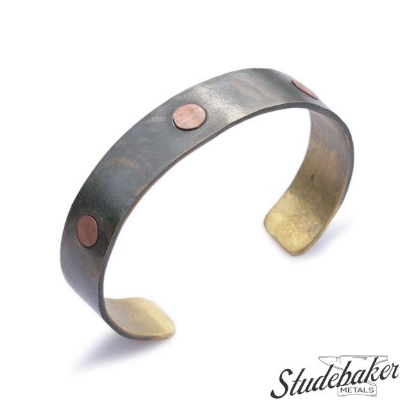 STUDEBAKER METALS スチュードベーカーメタル 【 Three Rivet Cuff ( Brass / Copper ) スリー リベット カフ ブラス カッパー 】[ 正規品 ] バングル ブレスレット ピンク ゴールド ...