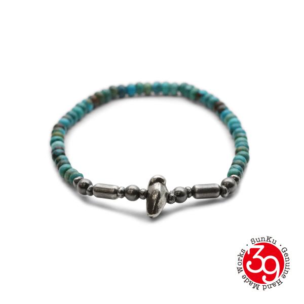 SunKu サンク 39 【 Turquoise &amp; Silver Pipe Ball Beads Bracelet [ SK-344 ] ターコイズ &amp; シルバー パイプ ボール ビーズ ブレスレット 】[ 正規品 ] シ...