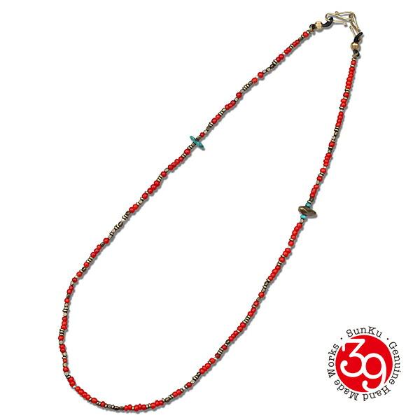 SunKu サンク 39 【 Glass Holder ( RED )[ SK-064-RED ] グラスホルダー レッド 】[ 正規品 ] 赤 ビーズ めがねチェーン メガネ掛け ネックレス サングラス グラスコード マスクストラップ ビ...