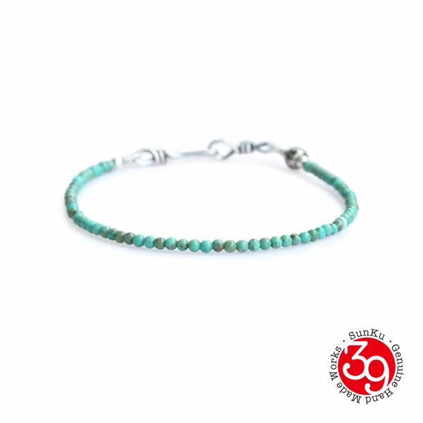 SunKu サンク 39 【 Small Beads Bracelet スモール ビーズ ブレスレット / [ SK-116 ] 】[ 正規品 ] シルバー ターコイズ グリーン 緑 銀 天然石 宝石 メンズ レディース