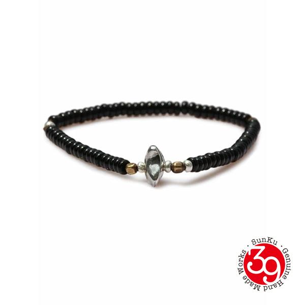 SunKu サンク 39 【 Onyx 1 Roll Bracelet / オニキス 1連 ブレスレット / [ SK-149 ] ブラック シルバー ブラス ゴールド 黒 真鍮 天然石 宝石 メンズ レディース ペア プレゼント 人気 ブ...