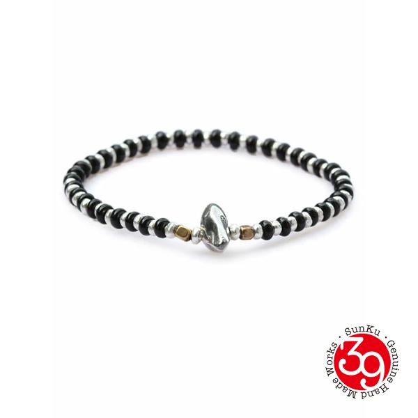 SunKu サンク 39 【 Onyx × Silver 1 Roll Bracelet オニキス × シルバー 1連 ブレスレット [ SK-153 ] 】[ 正規品 ] ブラック ブラス ゴールド 黒 銀 金 真鍮 天然石 宝石 メンズ...