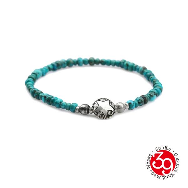 SunKu サンク 39 【 STAR CONCHA BEADS BRACELET TRQ / スターコンチョ ブレスレット ターコイズ [ SK-207-TRQ ] 】[ 正規品 ] 腕輪 スターリングシルバー 星 緑 トルコ石 銀 92...