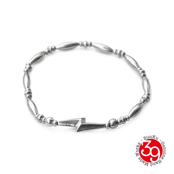SunKu サンク 39 【 BOLT BRACELET (SILVER) / ボルトブレスレット [ SK-269 ] 】[ 正規品 ] 腕輪 サンダー パイプビーズ フリーサイズ スターリングシルバー 銀 925 ペア プレゼント ギフ...