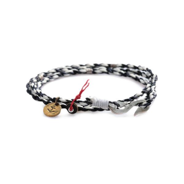 ON THE SUNNY SIDE OF THE STREET オン ザ サニー サイド オブ ザ ストリート 【 Fish-Hook Preppie Rope 3-Roll Bracelet (Navy × White) ブレスレット (...