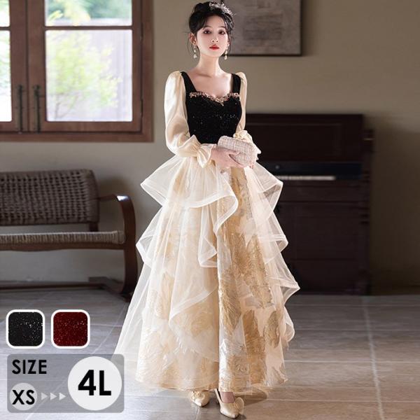 [ セット内容 ]ドレス「記載のないアクセサリー　小物等は付属しません」[ カラー ]ブラック/レッド[ 素材 ]ポリエステル[ サイズ ](cm)XS/バスト77　ウエスト60　着丈（肩から）135S/バスト80　ウエスト63　着丈（肩か...