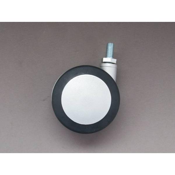 ■商品名■【キャスター・車輪】ストッパーなし　ねじ込み式 自在車キャスター 60 シルバー×ブラック寸法：車輪径×車輪幅×取付高 60mm×50mm×70mmM8ネジ式車輪 種類 交換 ストッパー ワゴン 椅子 台 シルバー ブラック