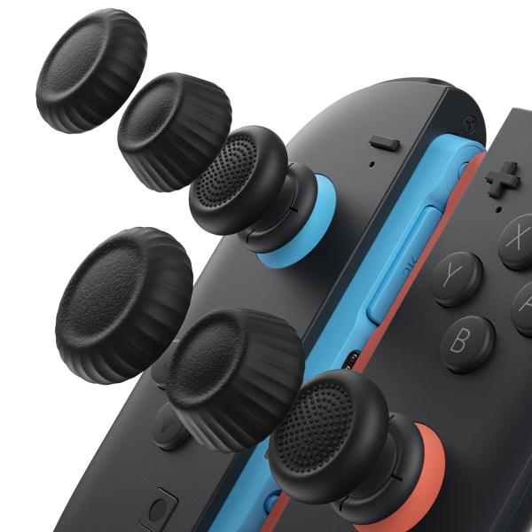 カ ラー：ブラックスタイル：スイッチ2つの親指グリップ【Switch 2専用設計】これらのスティックカバーはSwitch 2専用に精密設計されており、ゲーム中もしっかりフィットして安定したグリップを実現しますご注意：Switch 2（202...