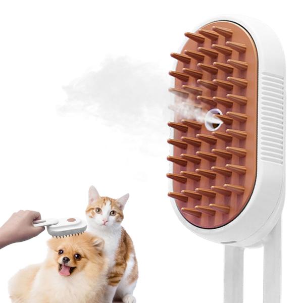 カ ラー：ホワイト・・【2025年改良版・スチーム猫ブラシ】ブラッシングが苦手な猫ちゃんにもぴったりな、最新型スチームブラシ柔らかく肌に優しいシリコン素材を使用し、嫌がらずにお手入れができます手にしっかりフィットするデザインで、長時間使って...