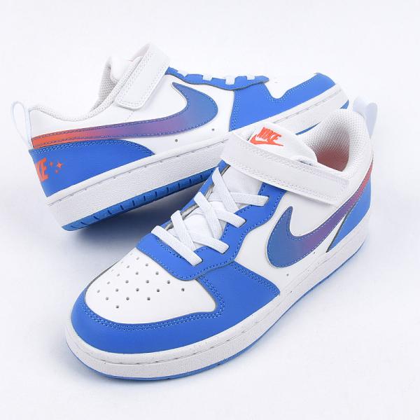 ■ メーカー ナイキ■ 品名コート ボロー LOW BBALL PS■ 商品番号IR5463-101■ カラー101:ホワイト/ブルークリスタル-ブライトバイオレット-ターフオレンジ ■素材アッパー：合成皮革 + 合成繊維  ソール：ゴム底...