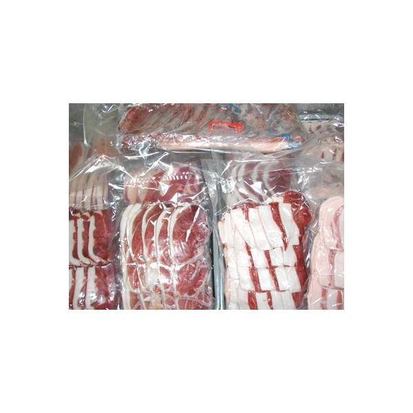 広島県北産　天然猪肉スライス（半頭分セット）１０ｋｇ(数量限定：在庫しだい！）約５００ｇごと袋詰めハラ抜き３０〜４０ｋｇ台の猪を半頭分セットに（割合；ロース３、モモ３、バラ２、ウデ：カタ：その他２）※ロース、その他：スライス※バラ：骨付きス...