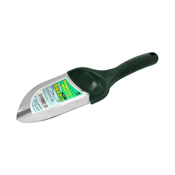 商品サイズ幅80 ×高さ280 ×奥行き30mm 重量139g  用途園芸用スコップ。 機能・特徴やわらかい土の移植に適しています。ブレードの厚みが薄いため土に食い込みが良いので、楽に作業をしていただけます。深あごタイプで沢山の土をすくうこ...