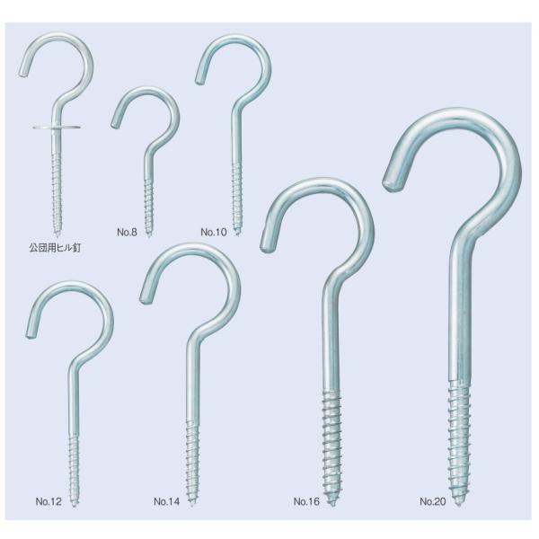 ・材質：鉄・表面処理：ユニクロメッキ【検索】捻子釘・捻子フック・壁フック・？フック・ねじ釘