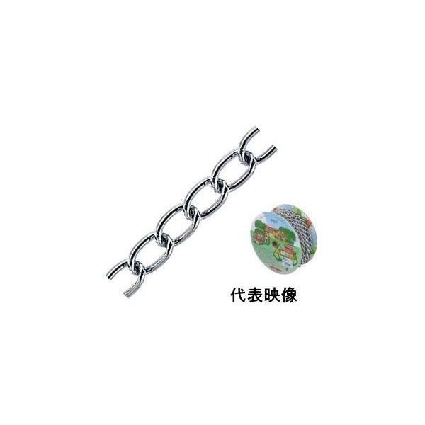※「表面処理：クローム」は錫・コバルトによる代用クロームにてメッキしています。[ NISSA 鉄 クロームメッキ 線径 3.2mm 長さ 15m リール 溶接あり マンテルチェーン ]