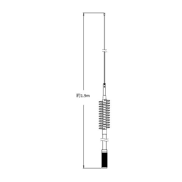 第一電波工業（ダイヤモンド）　28MHzセンターローディング　モービルアンテナ　BIC10H28MHz帯(10m) に対応したハイパワーのセンターローディングアンテナダイナミックなスタイルと洗練された堅牢設計を兼ね備えました。FT8,SSB...