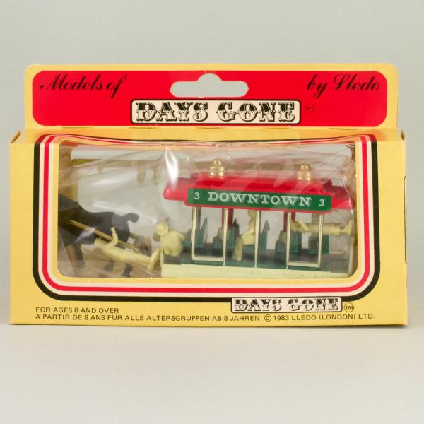 メーカー：イギリス レド（LLEDO）原産国：イギリス素材：金属/樹脂スケール：不明サイズ：長さ120mm x 幅30mm x 高さ45mm（約）（馬含む）軌間：14mm（約）重さ：80g（約）外箱：あり。ペン書き・シール貼付・折れ・傷あり...