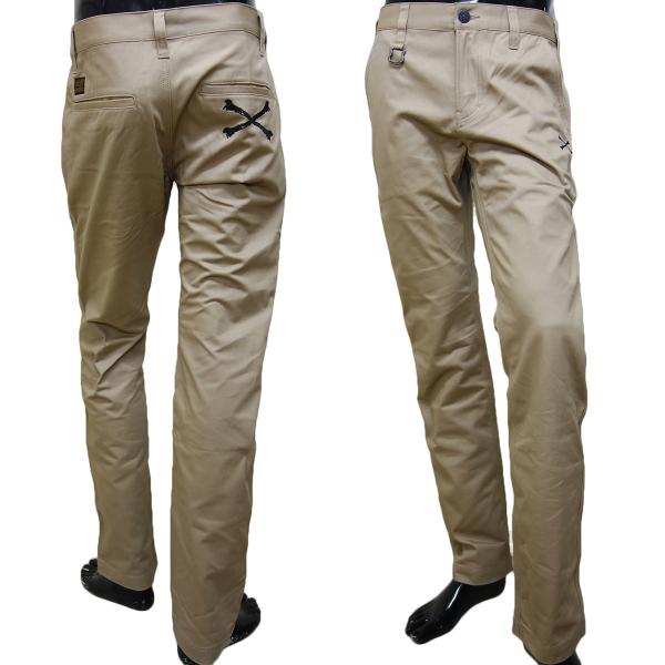 【仕様】・フロント→骨は刺繍・バック→クロスボーンは刺繍・ジッパーフライ・ポケットはフロントに2か所、バックに2か所・フロントにDカン付き(ウォレットチェーンの留め具などに使用可)・バックにブランドネーム付き【商品説明】バンソンのチノパンツ...