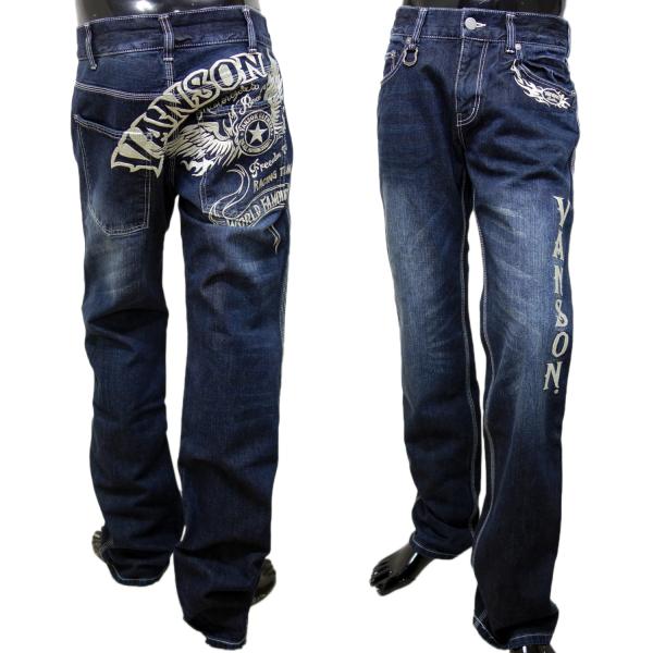 【仕様】・フロント→ブランドロゴなどモチーフは全て刺繍・バック→フライングスターやロゴなどモチーフは全て刺繍・ジッパーフライ・5ポケット仕様・フロントにDカン付き(ウォレットチェーンの留め具などに使用可)【商品説明】バンソンのジーンズ、20...