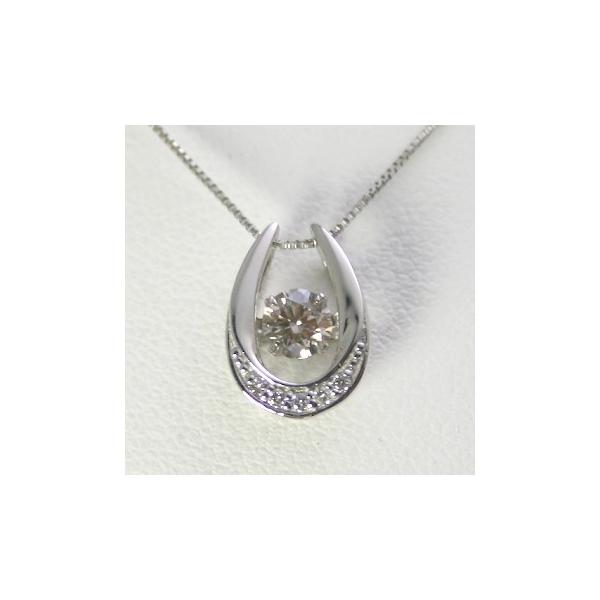 0.3ctupのダイヤモンドネックレス。話題の揺れるダイヤモンド【ダンシングストーン】。【Eカラー VVS1クラス 3EXカット H&amp;C】のダイヤモンドを使用しています。ダイヤモンドの輝きに重要な要素であるカットグレードは【3EX（...