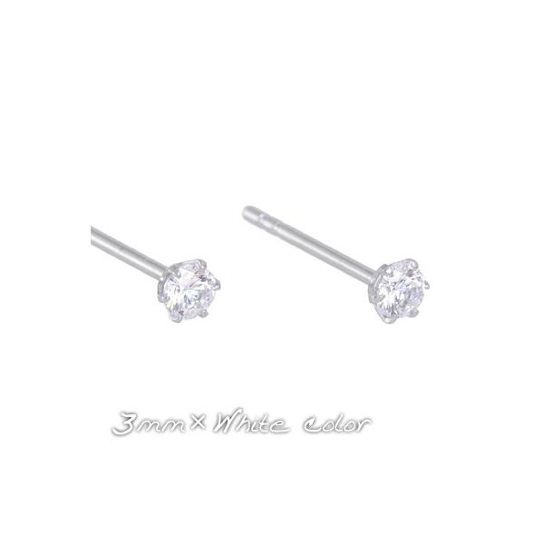 ■型番・w1s15-6stqw■使用石・スワロフスキージルコニア ■仕様・６本爪ティファニータイプセッティング■地金素材・ステンレス316L(メッキ無し)　■重さ・約0.22ｇ(1ペア)■サイズ・直径約3.4mm          ポスト部...