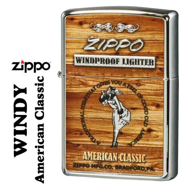 ZIPPO/人気のWINDYデザイン アメリカンクラシック Windy 錫メッキ・ミラー仕上げ エッチング ACL-WINDY ・アメリカンZIPPOデザインの定番・Windyをクラシック風にレイアウト。・「WIND PROOF」や歴史を感...