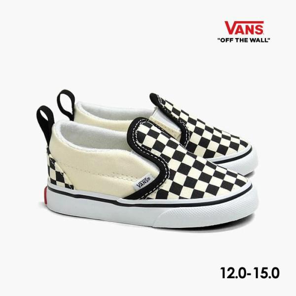 VANSバンズ ヴァンズSLIP-ON V Tスリッポン ベルクロ トドラー(CHECKERBOARD) BLACK/WHITEVN0A34885GXベビー スニーカー 赤ちゃん靴