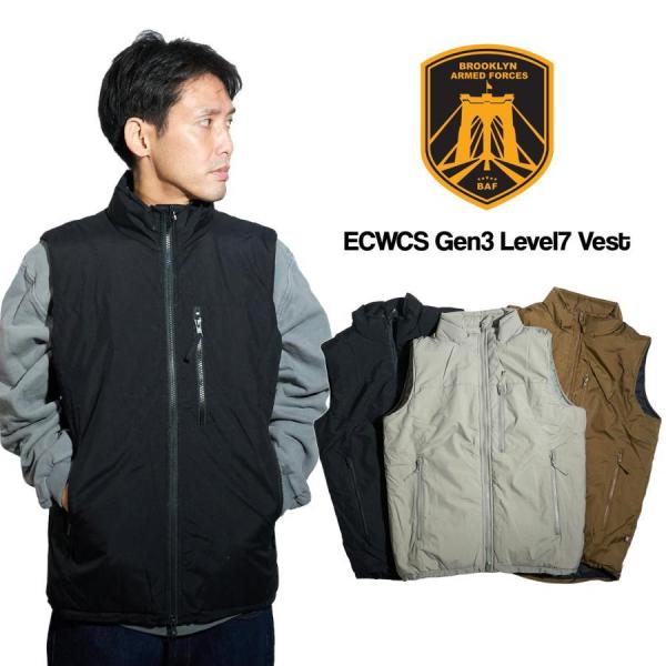 　「ブルックリンアームドフォース（BAF）」による“ECWCS LEVEL7 ベスト”。米軍の極寒地被服システム（ECWCS）をベースにしつつ、特殊部隊向け装備PCU（Protective Combat Uniform）のレイヤー7を踏襲し...