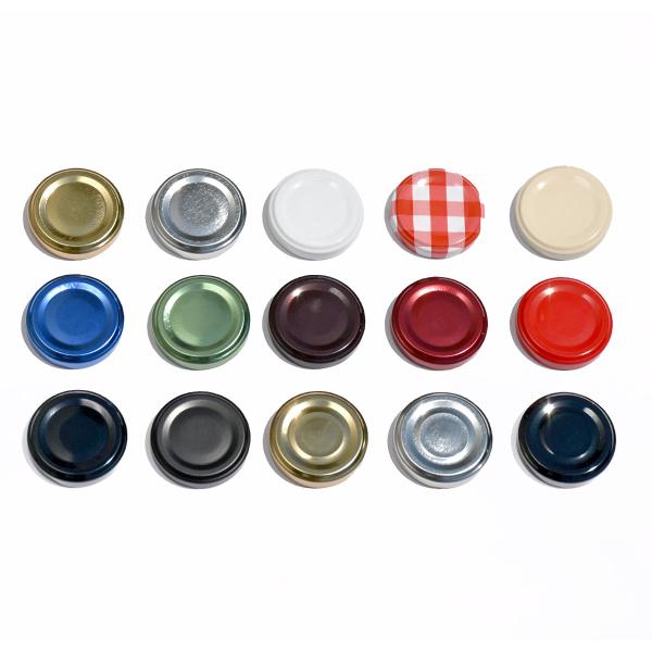 外径：４５ｍｍ高さ：９ｍｍジャム瓶用のツイストキャップ単品です。当店のジャム瓶他ガラス瓶は基本的に蓋付きで販売しております。予備や交換用など追加が必要な場合にご利用下さい。勿論キャップ単品でのご注文も歓迎です！セーフティボタン付は充填時に脱...