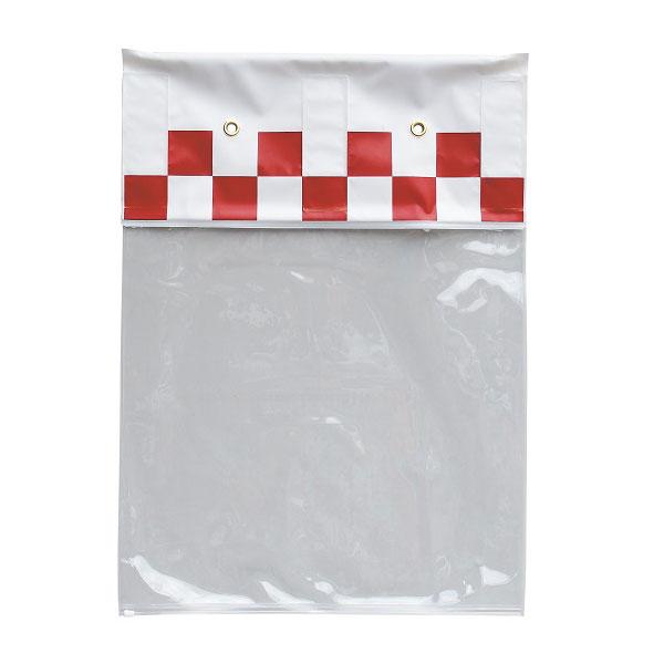 ※送料無料ただし沖縄および各県離島、北海道の一部には別途送料が必要です。メール、電話などでお問い合わせください。単管垂れ幕カバー（両面クリアタイプ）600×450mm10枚セットA3サイズで縦・横使用可能！カバー１枚で２役！筋交および単管に...