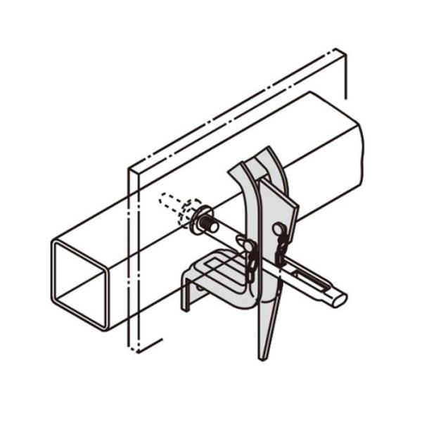 ※送料無料ただし沖縄および各県離島、北海道には別途送料が必要です。メール、電話などでお問い合わせください。 KS タイ当板 角パイプ用【L型 60角用】50個セット梱包質量：13.2kg製品コード：0001060国元商会製（クニモト）横濱ゼ...