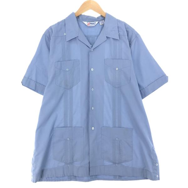 【コンディション】ランク：C【サイズ】着用感：メンズXL表記サイズ：XL着丈：76.5cm身幅：64.5cm肩幅：49cm袖丈：26.5cm【商品詳細】商品名：古着 90年代 ROMANI 半袖 オープンカラー メキシカンシャツ キューバシ...