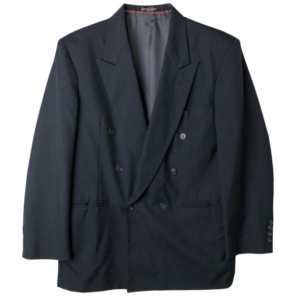 【コンディション】ランク：C【サイズ】着用感：メンズM表記サイズ：40S着丈：74.5cm身幅：53cm肩幅：49cm袖丈：58.5cmラペル幅：10cm【商品詳細】商品名：古着 Stanley Blacker ピークドラペル ダブルブレス...