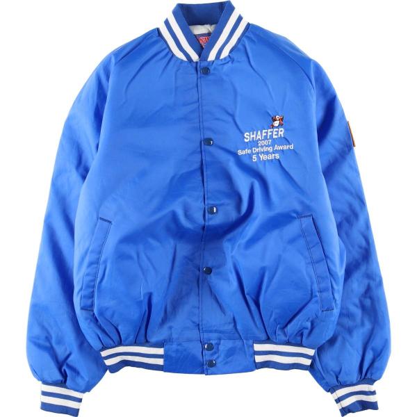 【コンディション】ランク：C【サイズ】着用感：メンズL表記サイズ：LARGE着丈：64cm身幅：62.5cm裄丈：92cm袖丈(脇下計測)：51.5cm【商品詳細】商品名：古着 ASW JACKETS 中綿入り ナイロンスタジャン アワード...