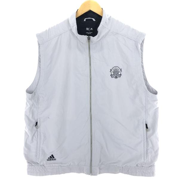 【コンディション】ランク：C【サイズ】着用感：メンズXL表記サイズ：XL着丈：68cm身幅：66cm肩幅：51cm【商品詳細】商品名：古着 00年代 アディダス adidas CLIMASHELL WIND ウォームアップベスト メンズXL...