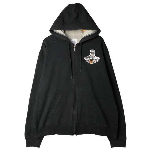 【コンディション】ランク：C【サイズ】着用感：メンズXL表記サイズ：XL着丈：71cm身幅：66cm肩幅：61.5cm袖丈：68.5cm【商品詳細】商品名：古着 チャンピオン Champion ECO AUTHENTIC NHL CHICA...
