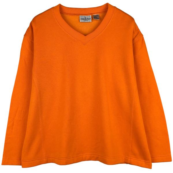 【コンディション】ランク：C【サイズ】着用感：メンズXL表記サイズ：XL着丈：61cm身幅：61cm肩幅：55.5cm袖丈：54cm【商品詳細】商品名：古着 JENNIFER LAUREN Vネックスウェット トレーナー メンズXL相当 /...