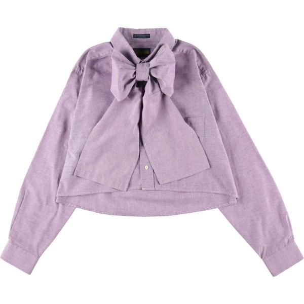 【コンディション】ランク：C【サイズ】着用感：レディースL表記サイズ：16 1/2-34/35着丈：54.5cm身幅：61.5cm肩幅：48cm袖丈：64.5cm【商品詳細】商品名：古着 Eluluオリジナルリメイク ビッグリボンシャツ 長...