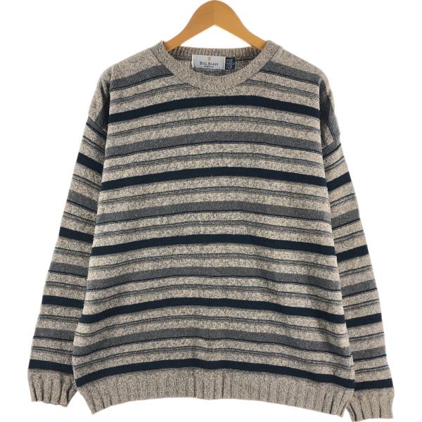【コンディション】ランク：C【サイズ】着用感：メンズL表記サイズ：L着丈：64.5cm身幅：60.5cm肩幅：59cm袖丈：54cm【商品詳細】商品名：古着 BILL BLASS ボーダー柄 コットンニットセーター USA製 メンズL相当 ...