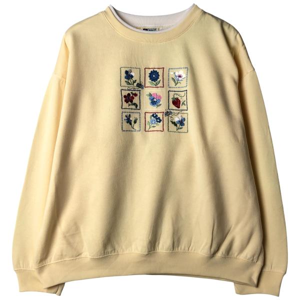 【コンディション】ランク：C【サイズ】着用感：レディースXL表記サイズ：XL着丈：60cm身幅：65.5cm肩幅：62.5cm袖丈：52.5cm【商品詳細】商品名：古着 90年代 BOLO SPIRIT 花柄 スウェットシャツ トレーナー ...