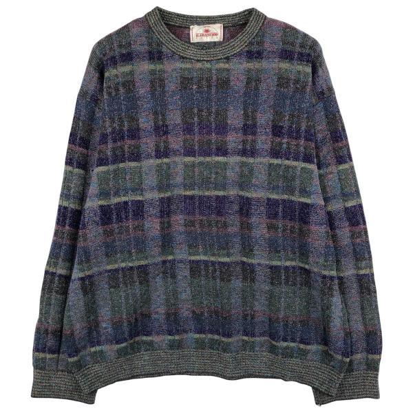 【コンディション】ランク：C【サイズ】着用感：メンズXL表記サイズ：不明着丈：66cm身幅：66cm肩幅：54cm袖丈：58cm【商品詳細】商品名：古着 IL GRANCHIO チェック柄 パイル地 コットンニットセーター メンズXL相当 ...