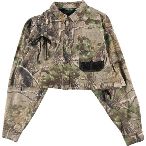 【コンディション】ランク：C【サイズ】着用感：レディースXL表記サイズ：X LARGE REGULAR着丈：46.5cm身幅：64cm肩幅：55.5cm袖丈：62cm【商品詳細】商品名：古着 Eluluオリジナルリメイク アシンメトリーギャ...