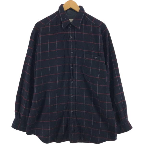 【コンディション】ランク：C【サイズ】着用感：メンズL表記サイズ：L着丈：79.5cm身幅：61.5cm肩幅：53.5cm袖丈：59.5cm【商品詳細】商品名：古着 90年代 TRAIL'S END 長袖 フランネルチェックシャツ メンズL...