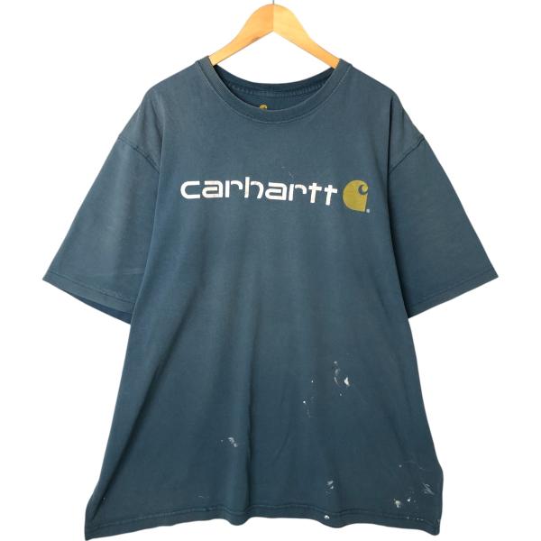 【コンディション】ランク：C【サイズ】着用感：メンズXXL表記サイズ：2XL着丈：75cm身幅：73.5cm肩幅：54.5cm袖丈：27.5cm【商品詳細】商品名：古着 カーハート Carhartt ORIGINAL FIT ペイント 半袖...