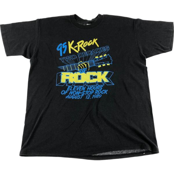 【コンディション】ランク：C【サイズ】着用感：メンズXL表記サイズ：XL着丈：66cm身幅：56cm肩幅：49cm袖丈：17.5cm【商品詳細】商品名：古着 STEDMAN 95K-ROCK TWO DECADES OF ROCK バンドT...