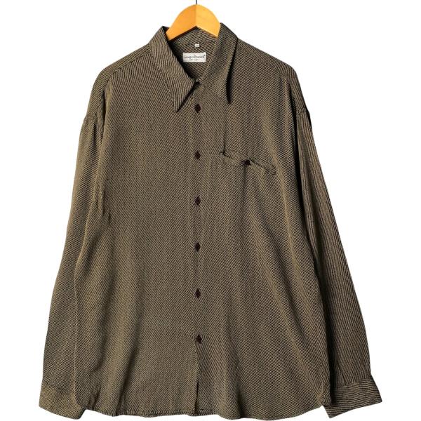 【コンディション】ランク：C【サイズ】着用感：メンズXXL表記サイズ：XXL着丈：81cm身幅：58.5cm肩幅：57cm袖丈：63cm【商品詳細】商品名：古着 GIORGIO DANIELI ストライプ柄 長袖 ストライプシャツ メンズX...