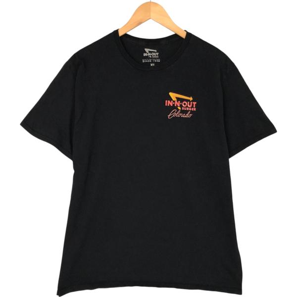 【コンディション】ランク：B【サイズ】着用感：メンズXL表記サイズ：XL着丈：71.5cm身幅：57.5cm肩幅：46.5cm袖丈：22cm【商品詳細】商品名：古着 IN-N-OUT BURGER インアンドアウトバーガー アドバタイジング...