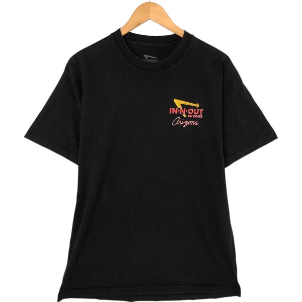【コンディション】ランク：B【サイズ】着用感：メンズL表記サイズ：L着丈：72.5cm身幅：51.5cm肩幅：49.5cm袖丈：20.5cm【商品詳細】商品名：古着 IN-N-OUT BURGER インアンドアウトバーガー アドバタイジング...
