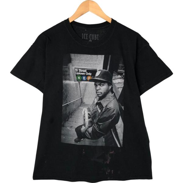 【コンディション】ランク：B【サイズ】着用感：メンズL表記サイズ：L着丈：65cm身幅：54cm肩幅：49.5cm袖丈：16cm【商品詳細】商品名：古着 ICE CUBE アイスキューブ ラップTシャツ ラップT L メンズL相当 /eaa...